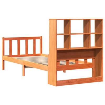 Buy Berkfield Bookcase Bed without Mattress Wax Brown 75x190 cm Small Single Solid Wood at B&Q