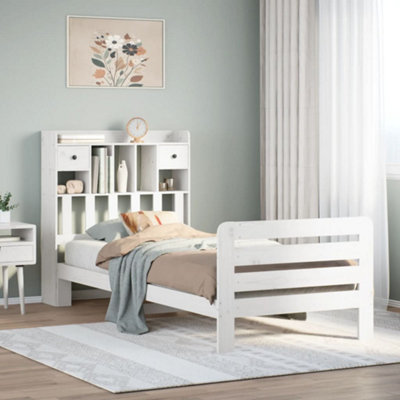Berkfield Bookcase Bed without Mattress White 75x190 cm Small Single ...