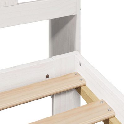 Berkfield Bookcase Bed without Mattress White 75x190 cm Small Single Solid Wood Pine