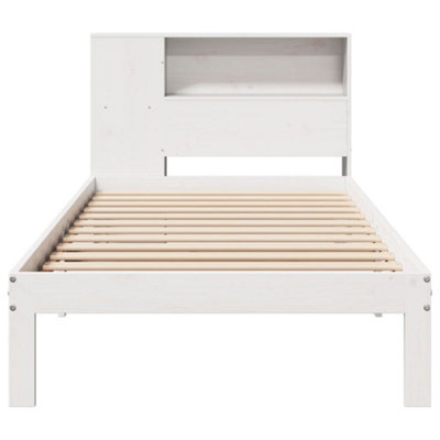 Berkfield Bookcase Bed without Mattress White 75x190 cm Small Single Solid Wood Pine