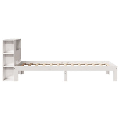 Berkfield Bookcase Bed without Mattress White 75x190 cm Small Single Solid Wood Pine
