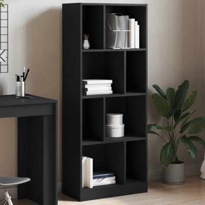 Berkfield Bookcase Black 57x28.5x141 cm Engineered Wood