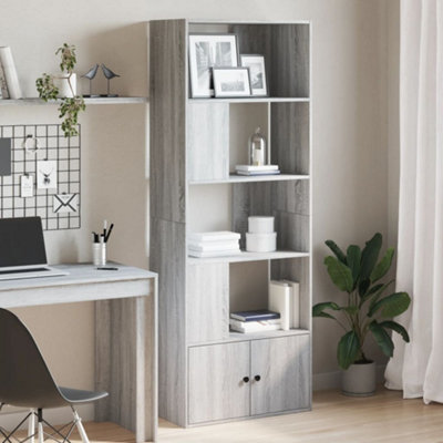 Berkfield Bookcase Grey Sonoma 70x36x189 cm Engineered Wood