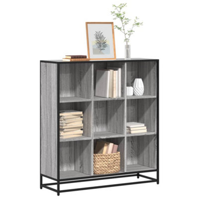 Berkfield Bookcase Grey Sonoma 97.5x33x107.5 cm Engineered Wood and Metal
