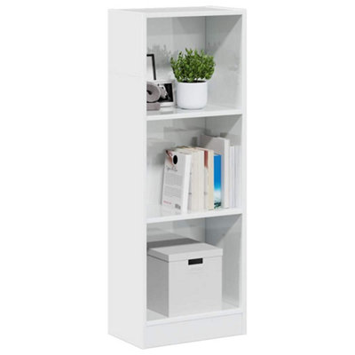 BERKFIELD BOOKCASE HIGH GLOSS WHITE 40X24X109 CM ENGINEERED WOOD