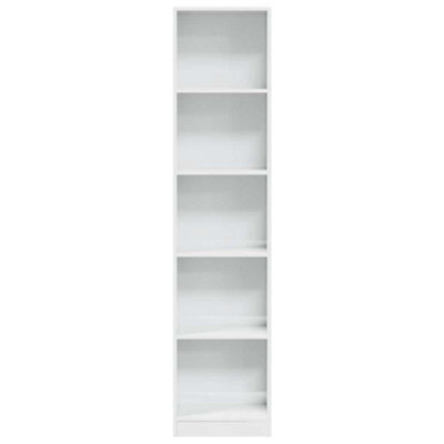 Berkfield Bookcase High Gloss White 40x24x176 cm Engineered Wood