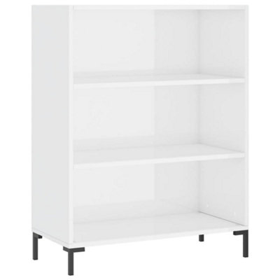 Berkfield Bookcase High Gloss White 69.5x32.5x90 cm Engineered Wood