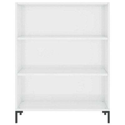 Berkfield Bookcase High Gloss White 69.5x32.5x90 cm Engineered Wood