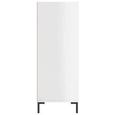 Berkfield Bookcase High Gloss White 69.5x32.5x90 cm Engineered Wood