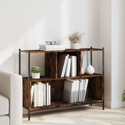 Berkfield Bookcase Smoked Oak 102x28x77.5 cm Engineered Wood