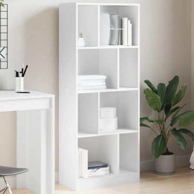 Berkfield Bookcase White 57x28.5x141 cm Engineered Wood