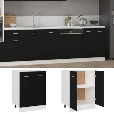 Berkfield Bottom Cabinet Black 60x46x81.5 cm Engineered Wood