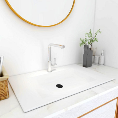 Berkfield Built-in Wash Basin 800x460x130 mm SMC White | DIY at B&Q