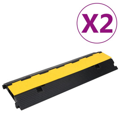 Berkfield Cable Protector Ramps with 2 Channels 2 pcs 100 cm Rubber ...