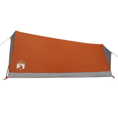 Berkfield Camping Tent 2-Person Grey and Orange Waterproof