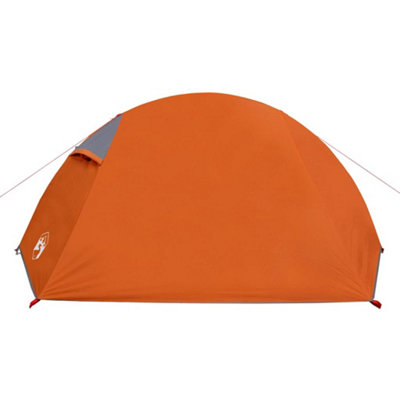 Berkfield Camping Tent Dome 2-Person Grey and Orange Waterproof