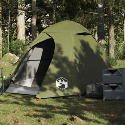 Berkfield Camping Tent Dome 2-Person Olive Green Waterproof