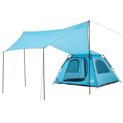 Berkfield Camping Tent Dome 4-Person Blue Quick Release