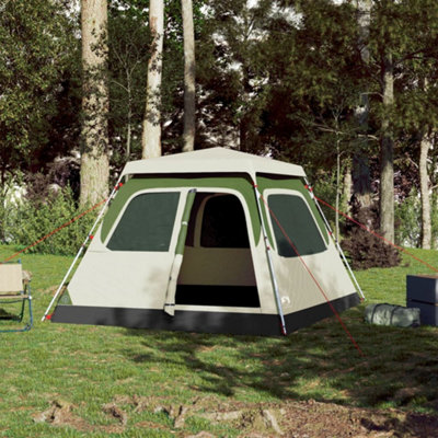 Berkfield Camping Tent Dome 4-Person Green Quick Release
