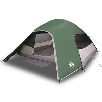 Berkfield Camping Tent Dome 4-Person Green Waterproof