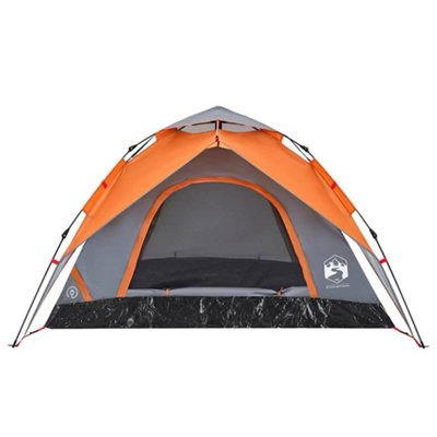 Berkfield Camping Tent Dome 5-Person Grey and Orange Quick Release