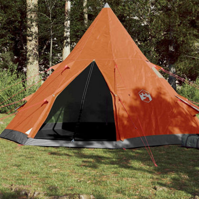 Berkfield Camping Tent Tipi 4-Person Orange Waterproof
