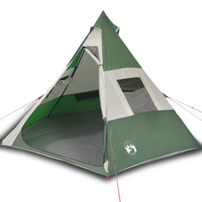 Berkfield Camping Tent Tipi 7-Person Green Waterproof