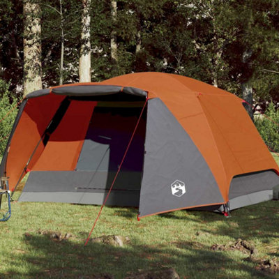 Berkfield Camping Tent with Porch 4-Person Orange Waterproof