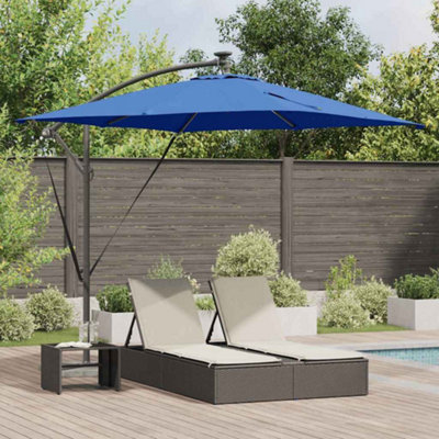 Berkfield Cantilever Banana Parasol Blue 249 x 249 x 250 cm
