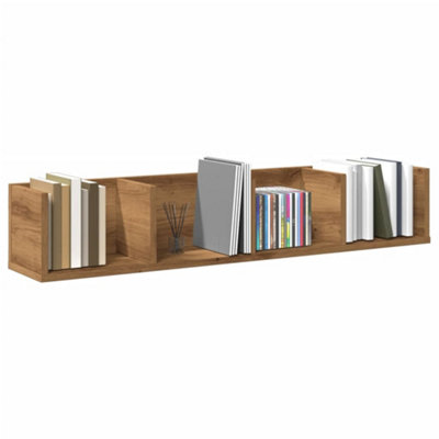 Berkfield CD Wall Shelf Artisan Oak 100x18x18 cm Engineered Wood