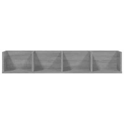 Berkfield CD Wall Shelf Grey Sonoma 100x18x18 cm Engineered Wood