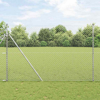 Berkfield Chain Link Fence Silver 10 x 1.6 m Galvanised steel
