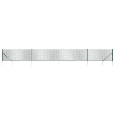Berkfield Chain Link Fence with Spike Anchors Green 1x10 m
