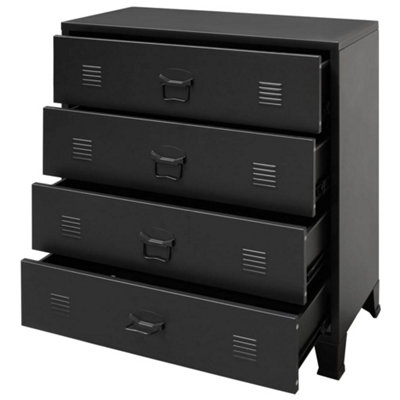 Berkfield Chest of Drawers Metal Industrial Style 78x40x93 cm Black