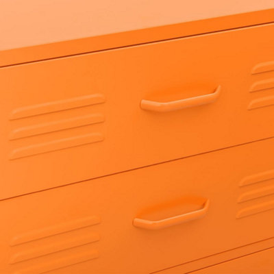 Berkfield Chest of Drawers Orange 80x35x101.5 cm Steel