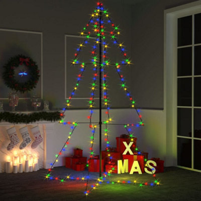 Berkfield Christmas Cone Tree 240 LEDs Indoor and Outdoor 118x180 cm ...