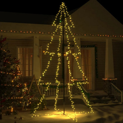 Berkfield Christmas Cone Tree 360 LEDs Indoor and Outdoor 143x250 cm ...