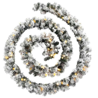 Berkfield Christmas Garland with LED Lights Green 20 m PVC