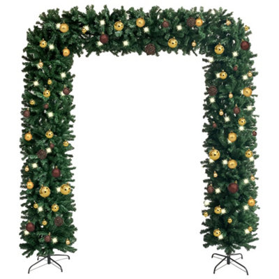 Berkfield Christmas Tree Arch with LEDs&Ball Set Green 240 cm | DIY at B&Q