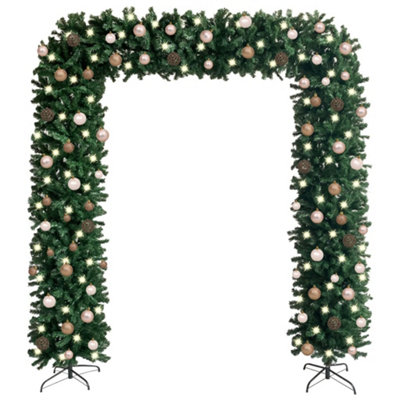 Berkfield Christmas Tree Arch with LEDs&Ball Set Green 240 cm | DIY at B&Q