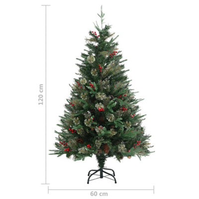 Berkfield Christmas Tree with Pine Cones Green 120 cm PVC&PE
