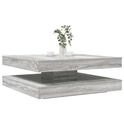 Berkfield Coffee Table 360-Degree Rotatable Grey Sonoma 90x90x34.5 cm