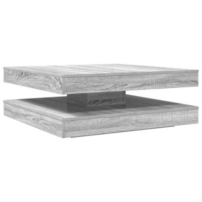 Berkfield Coffee Table 360-Degree Rotatable Grey Sonoma 90x90x34.5 cm