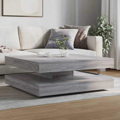 Berkfield Coffee Table 360-Degree Rotatable Grey Sonoma 90x90x34.5 cm