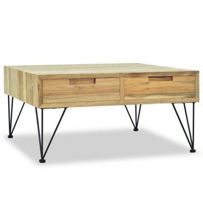 Berkfield Coffee Table 80x80x40 cm Solid Teak