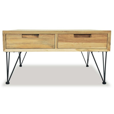 Berkfield Coffee Table 80x80x40 cm Solid Teak