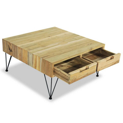 Berkfield Coffee Table 80x80x40 cm Solid Teak