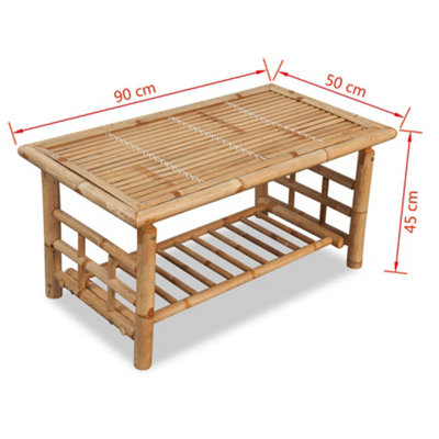 Berkfield Coffee Table Bamboo 90x50x45 cm