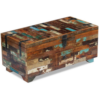 Berkfield Coffee Table Box Chest Solid Reclaimed Wood 80x40x35 cm