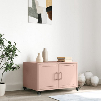 Berkfield Coffee Table Pink 68x50x43.5 cm Steel